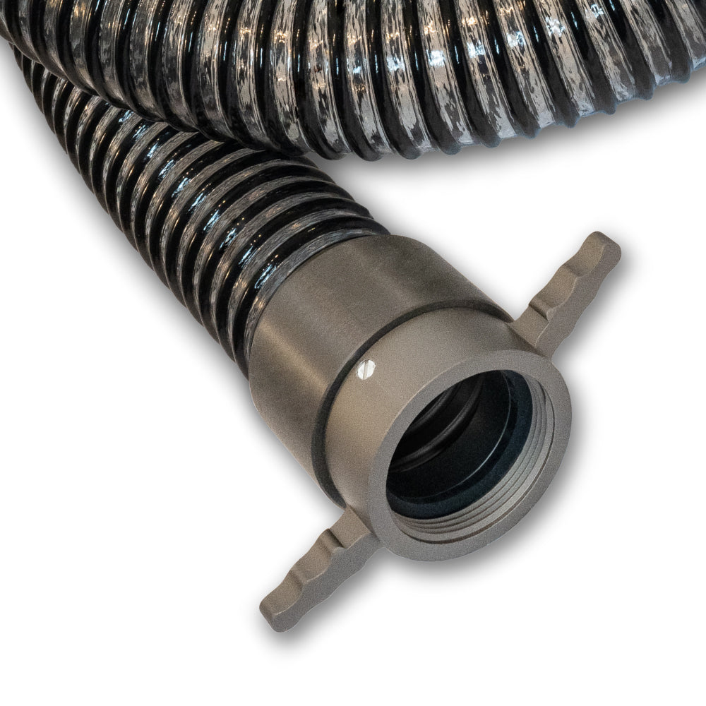 6" Black PVC Suction Hose NH (NST) Female Long Handle x NH (NST) Femal